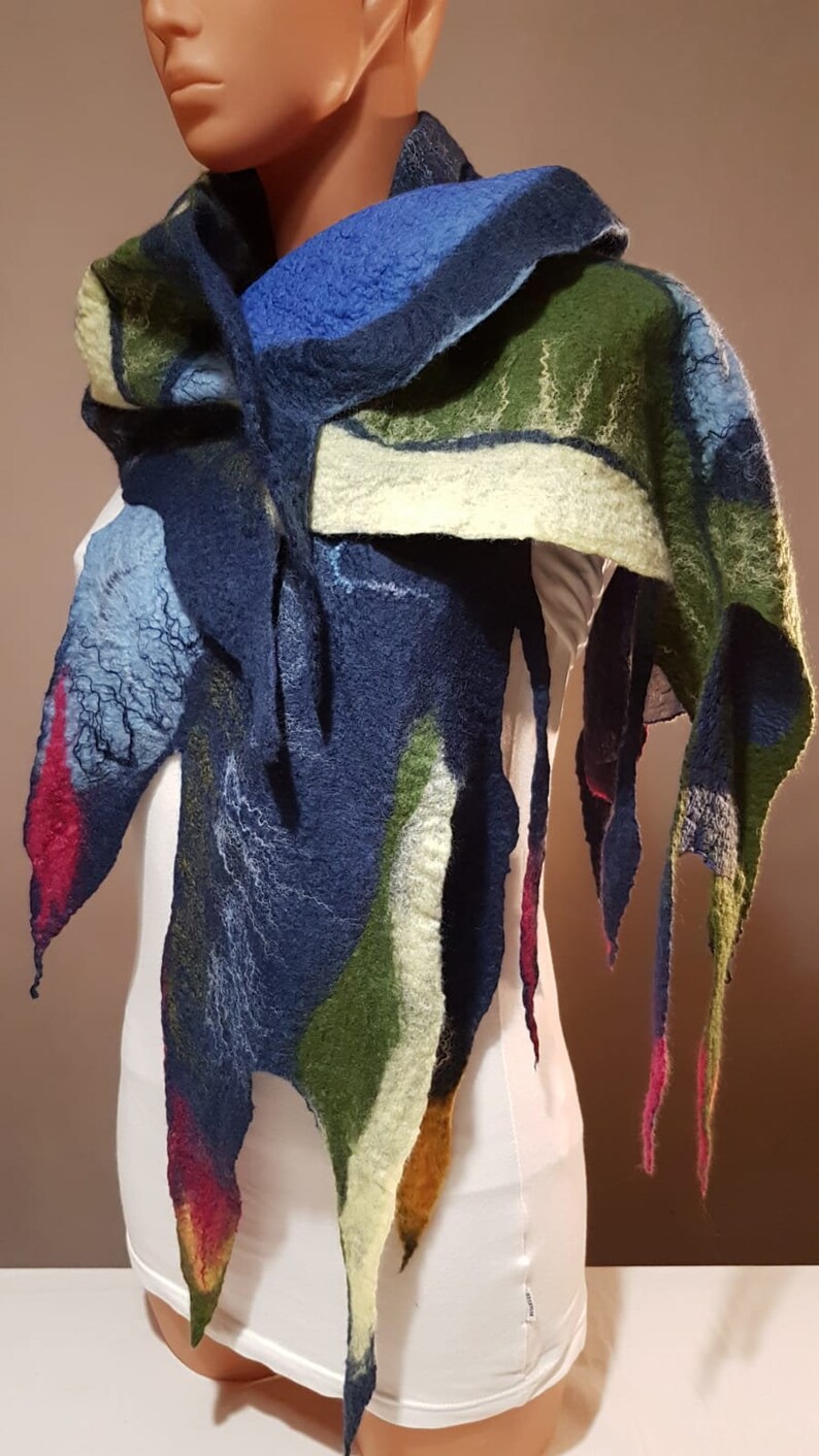 Elegant Femine Unique Silk Felted Scarf - Etsy
