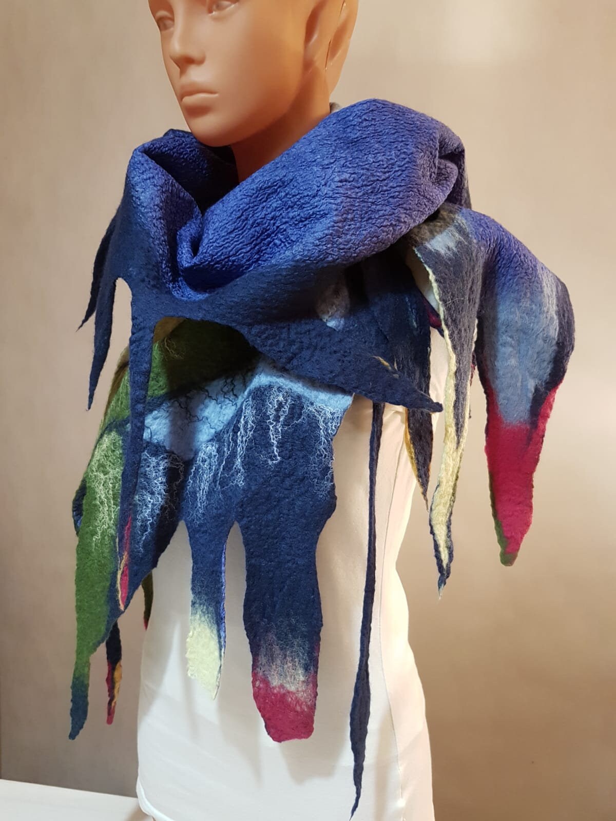 Elegant Femine Unique Silk Felted Scarf - Etsy