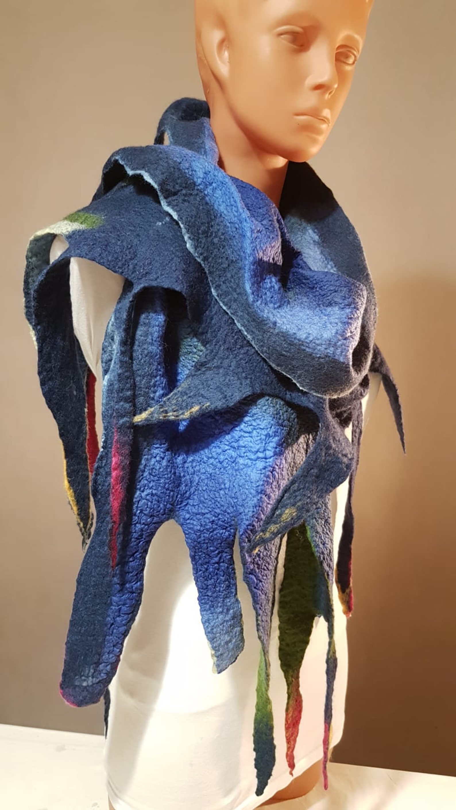 Elegant Femine Unique Silk Felted Scarf - Etsy