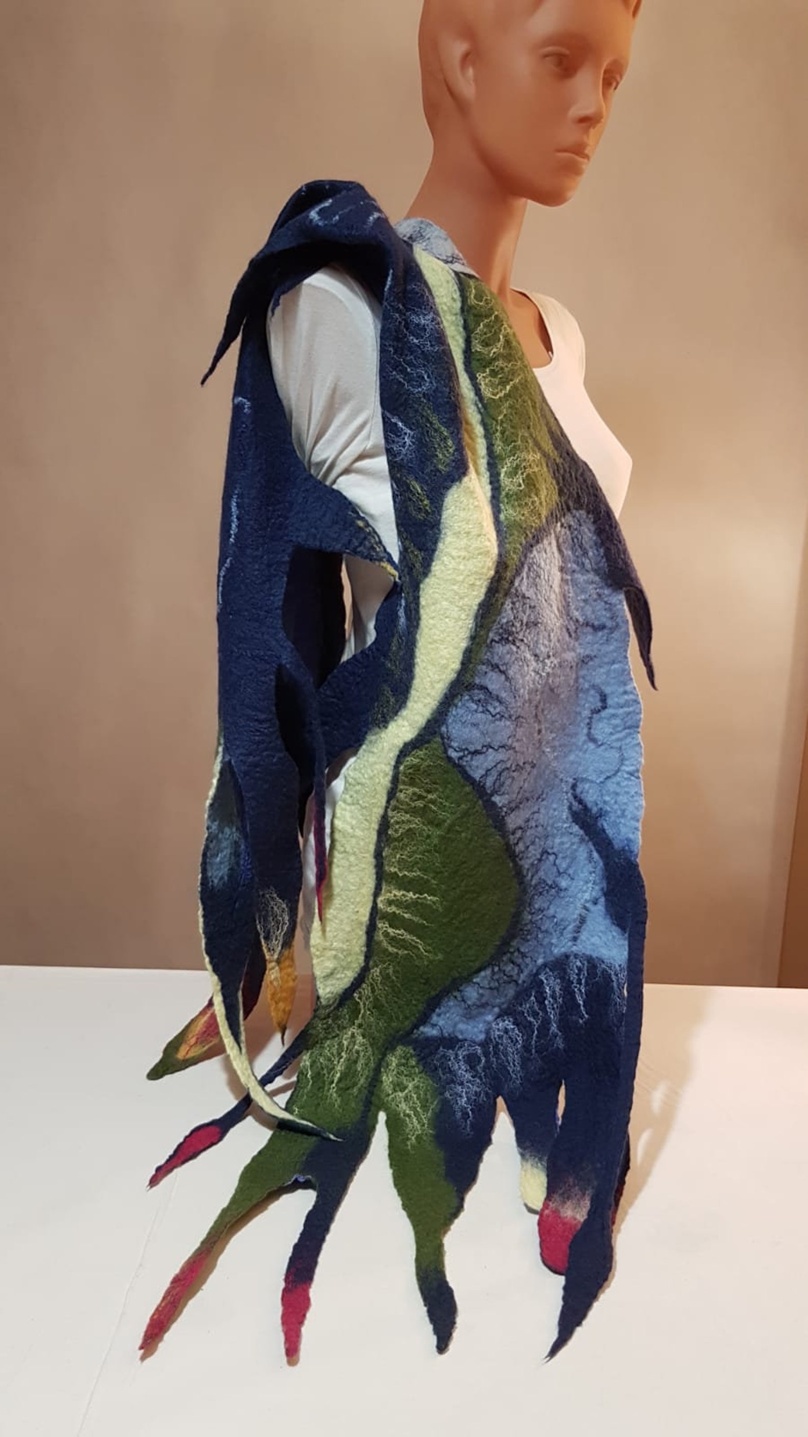 Elegant Femine Unique Silk Felted Scarf - Etsy