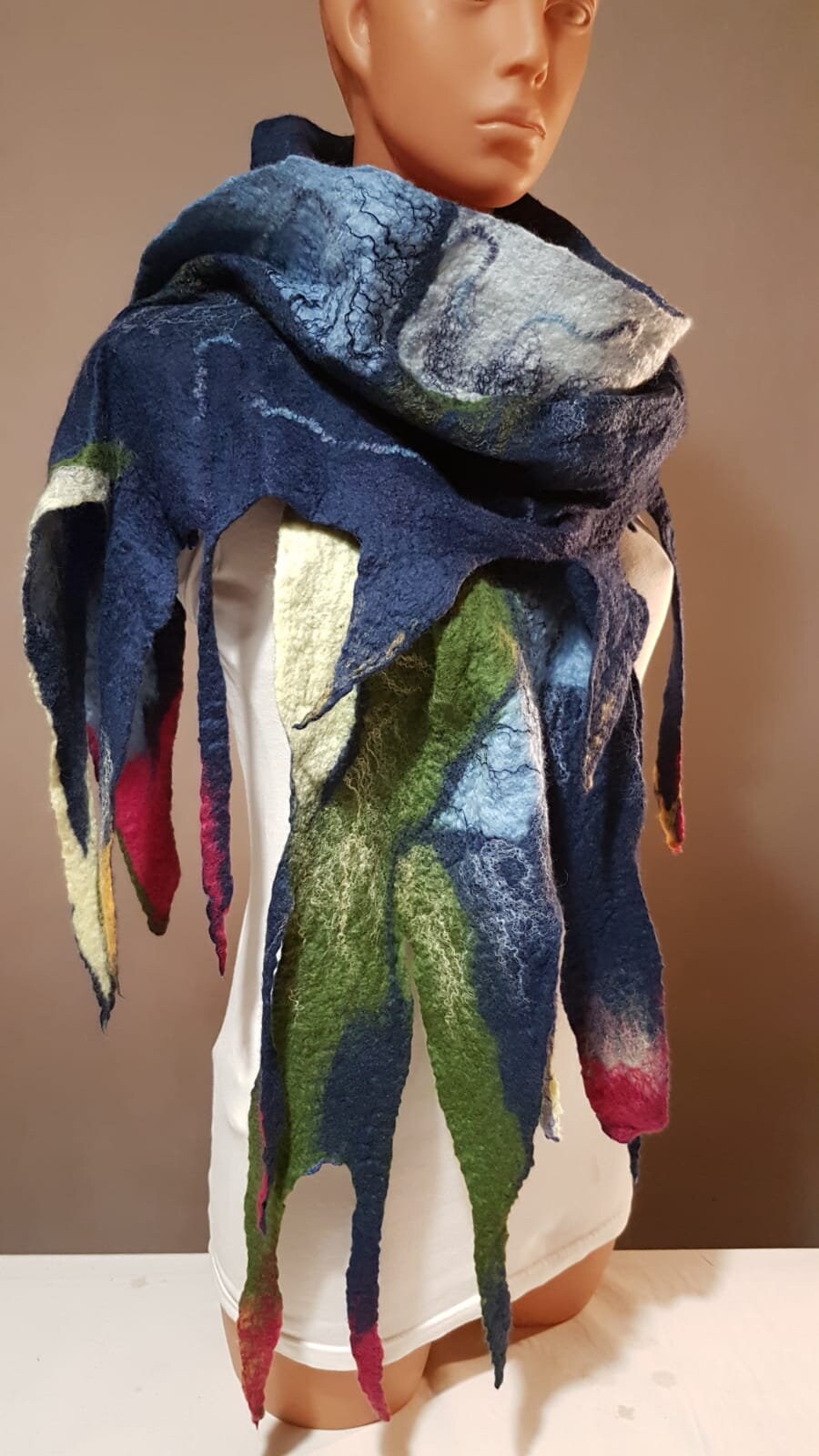 Elegant Femine Unique Silk Felted Scarf - Etsy