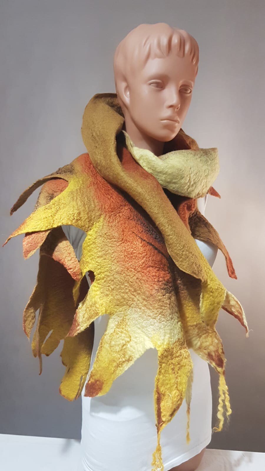 Elegant Femine Unique Wet Felted Shawl - Etsy