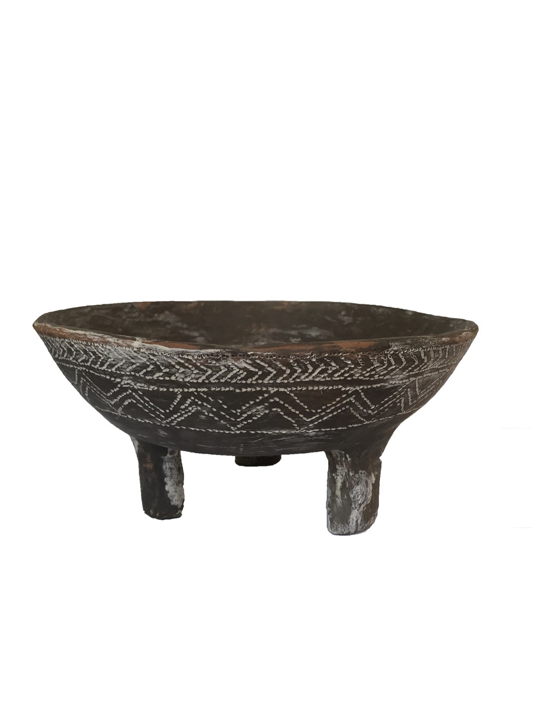 Antique Italian Pottery, Rare Tripod Pot, Solid Sandstone Clay Vase ...