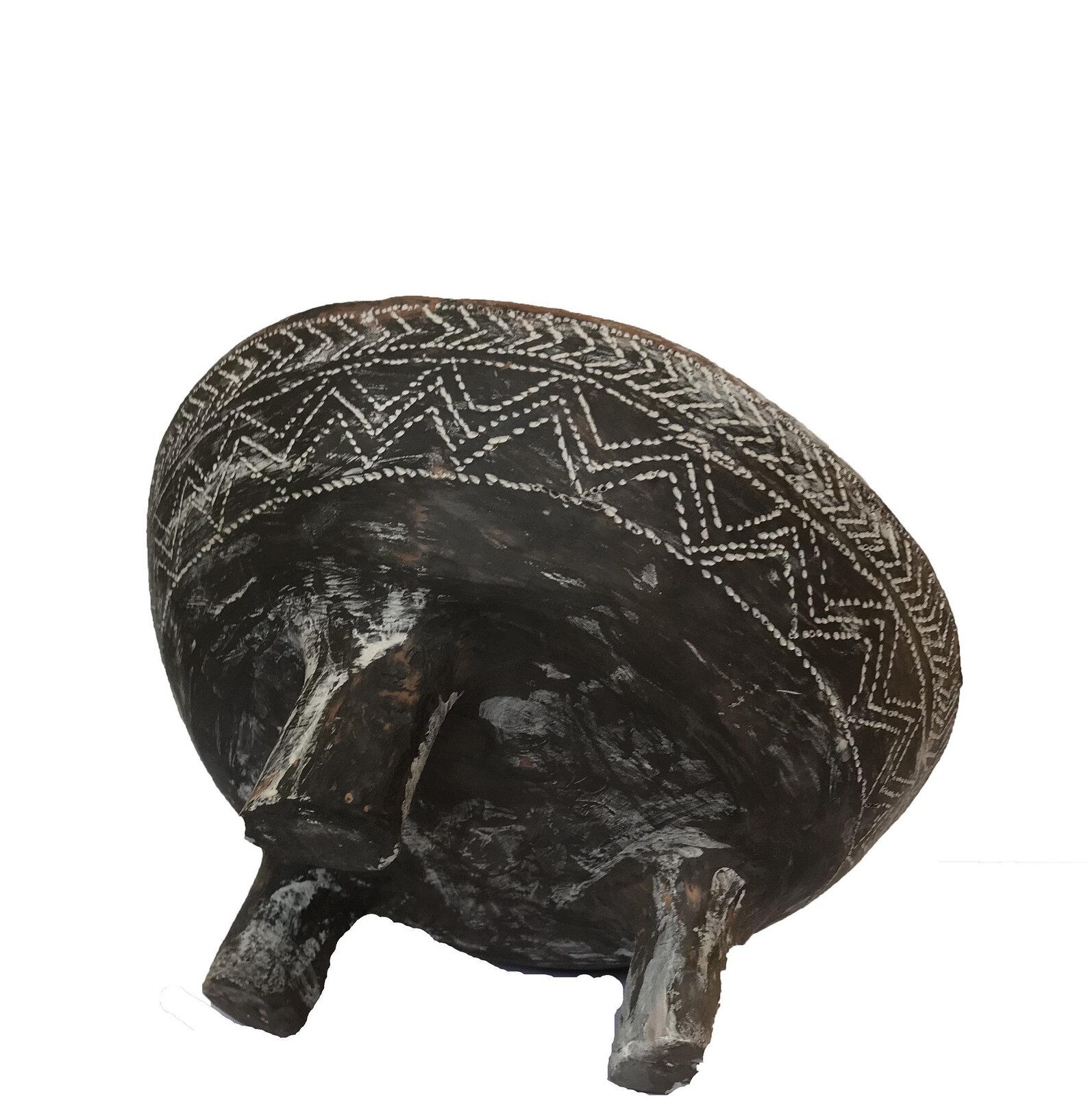 Antique Italian Pottery, Rare Tripod Pot, Solid Sandstone Clay Vase ...