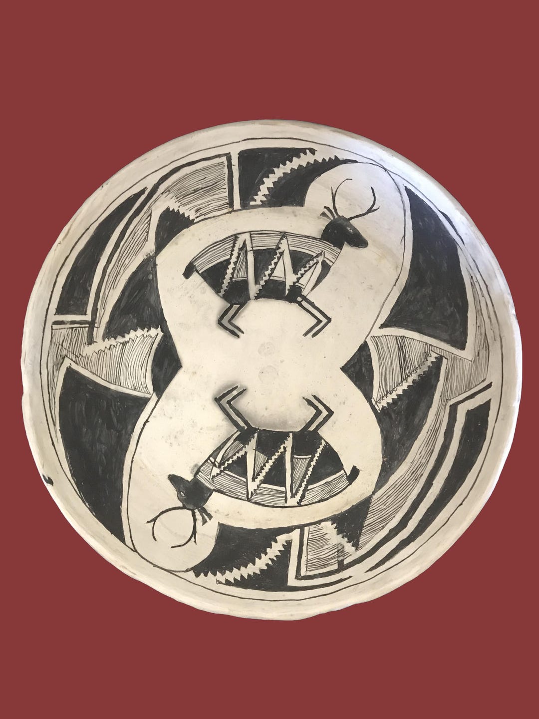 Ceramic Reproduction Mimbres, Pottery Bowl, Mimbres Culture, Ancient ...