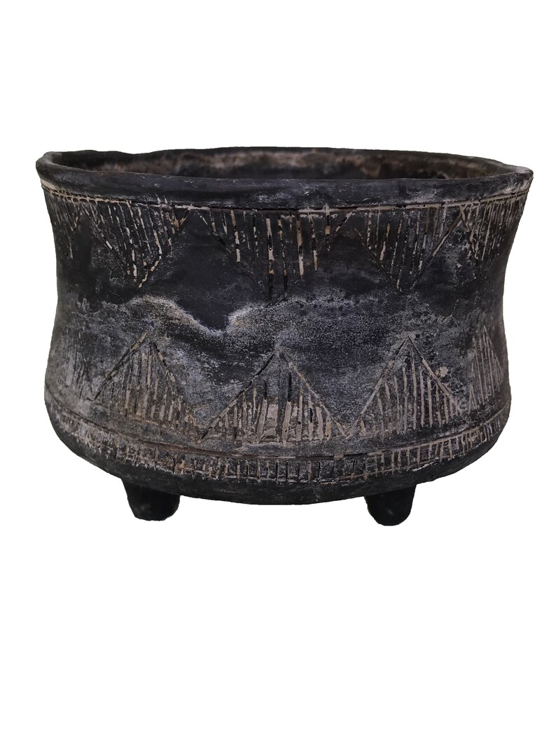 Antique Italian Pottery, Tripod, Authentic Sandstone Clay Pot, Ancient ...