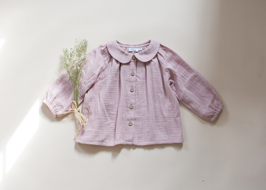 Muslin Girls Blouse, Peter Pan Blouse, Girls Top, Cotton Girls Blouse ...