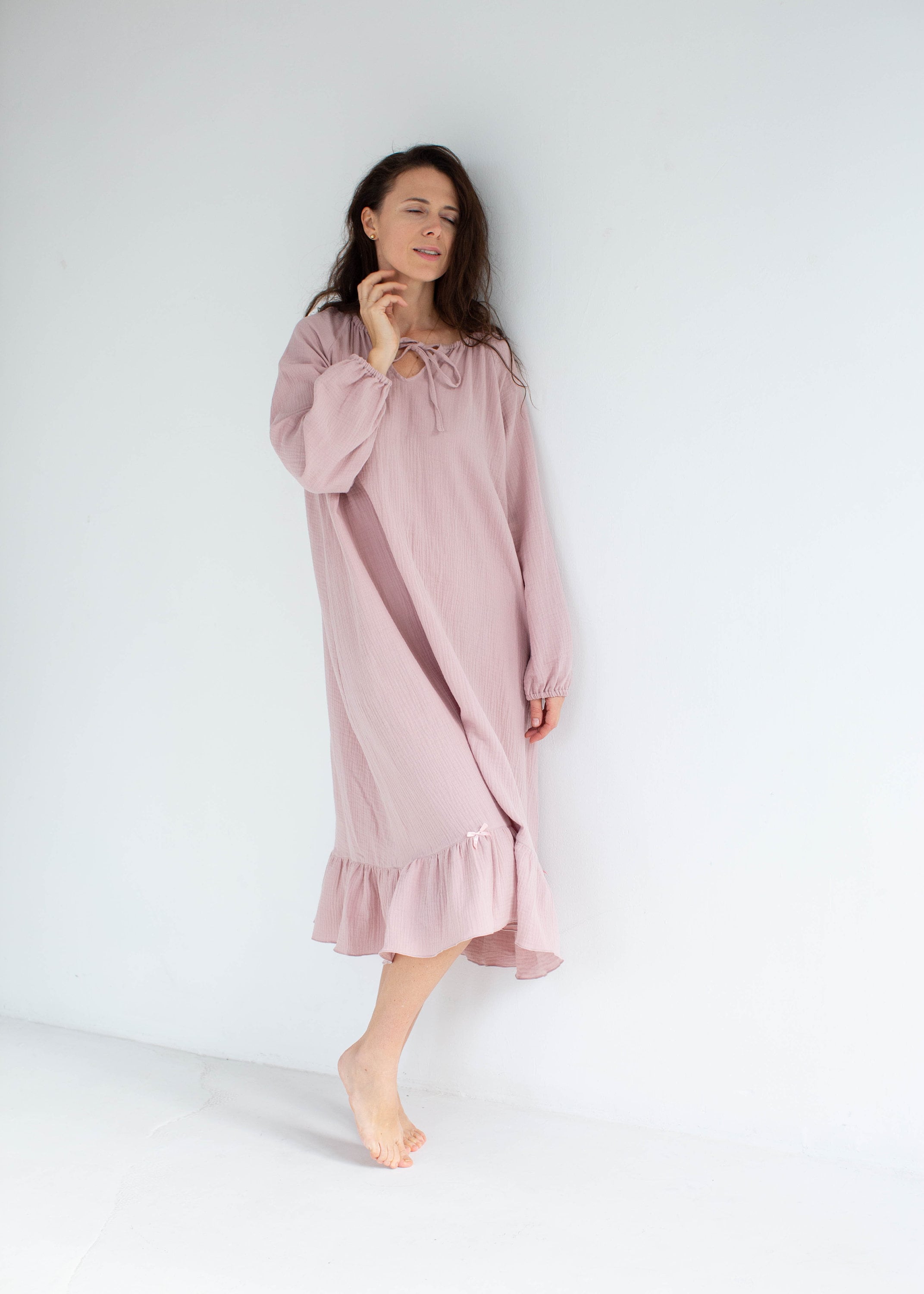 Blush Organic Cotton Muslin Nightgown: Women's Natural Nightwear - Etsy