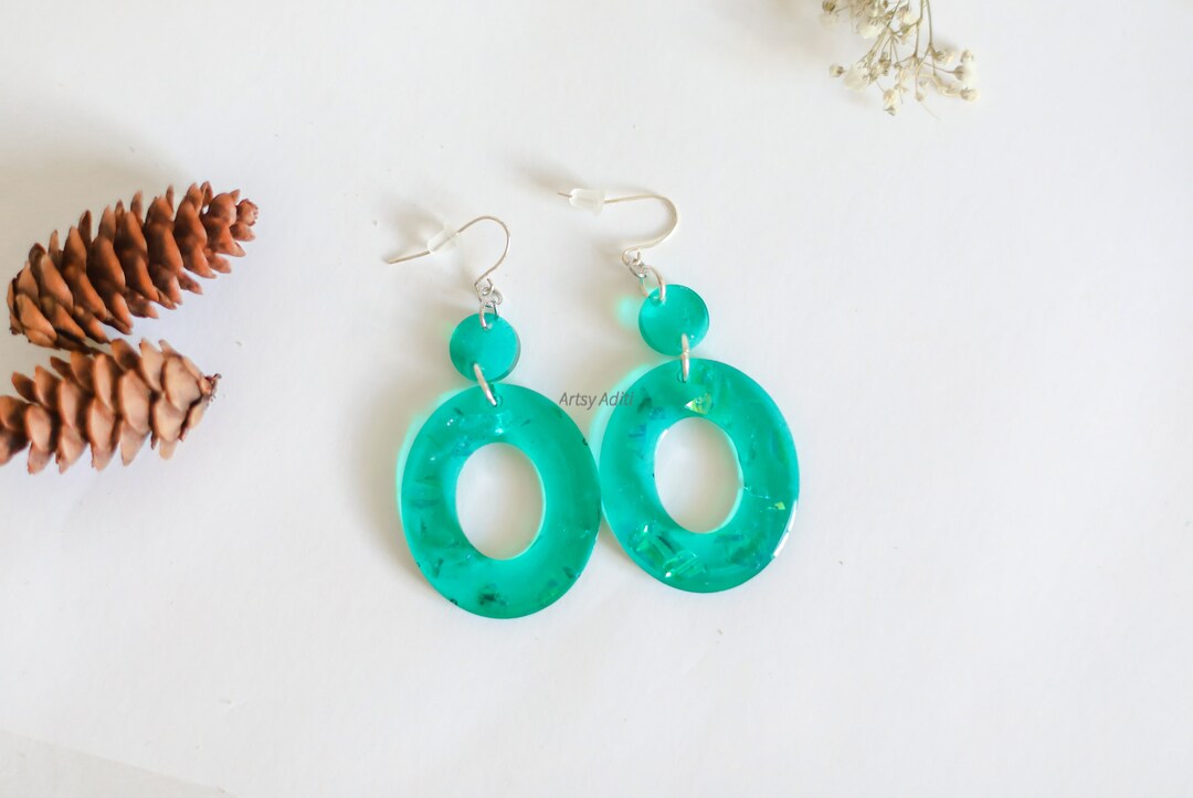 Resin Drop Earrings, Large Resin Earrings, Women Fashion Accessory ...