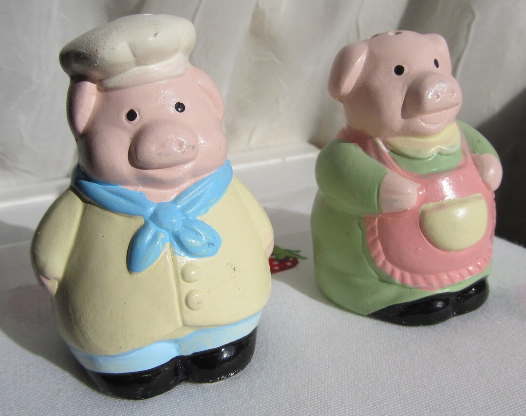 Vintage Ceramic Anthropomorphic Pig Baker Chef Cook and Wife - Etsy