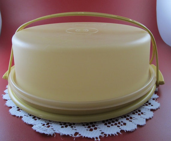 Vintage Tupperware Cake Pie Carrier Taker 719-4 Round Harvest | Etsy