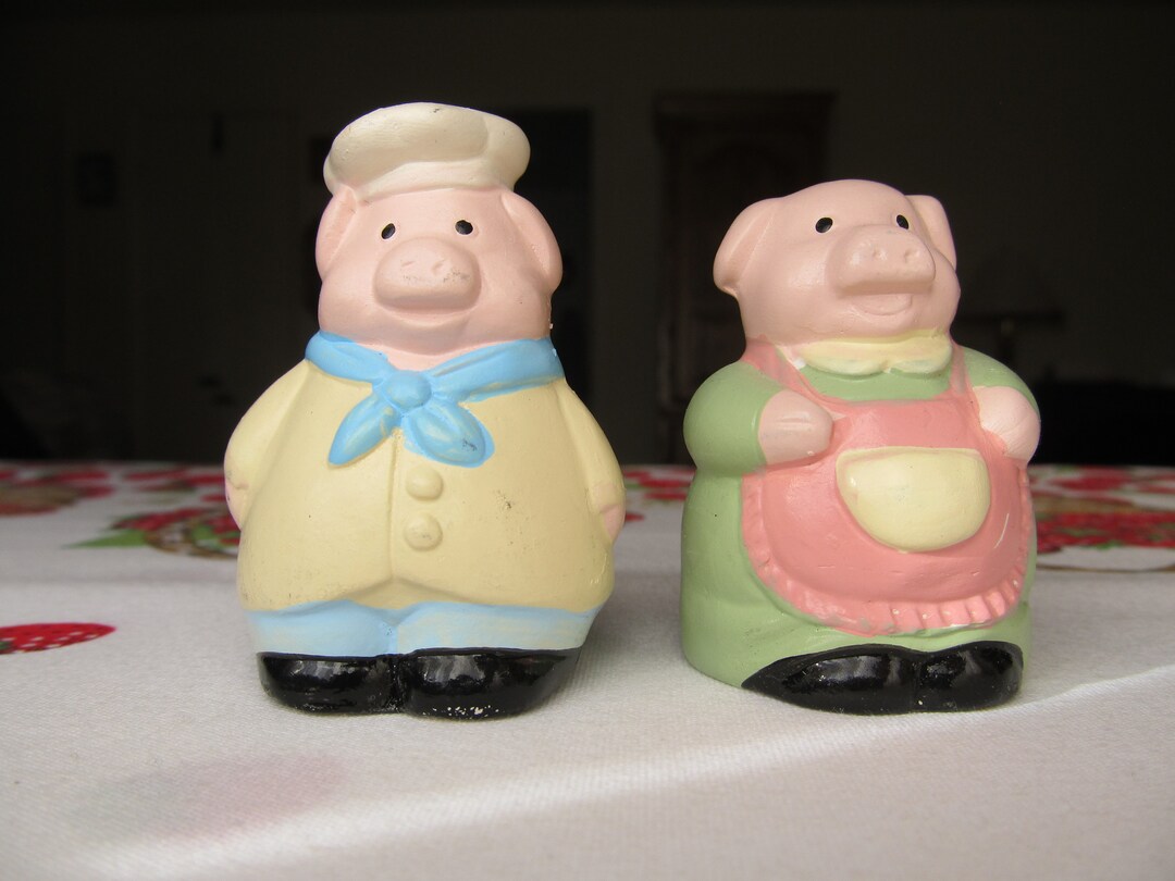 Vintage Ceramic Anthropomorphic Pig Baker Chef Cook and Wife - Etsy