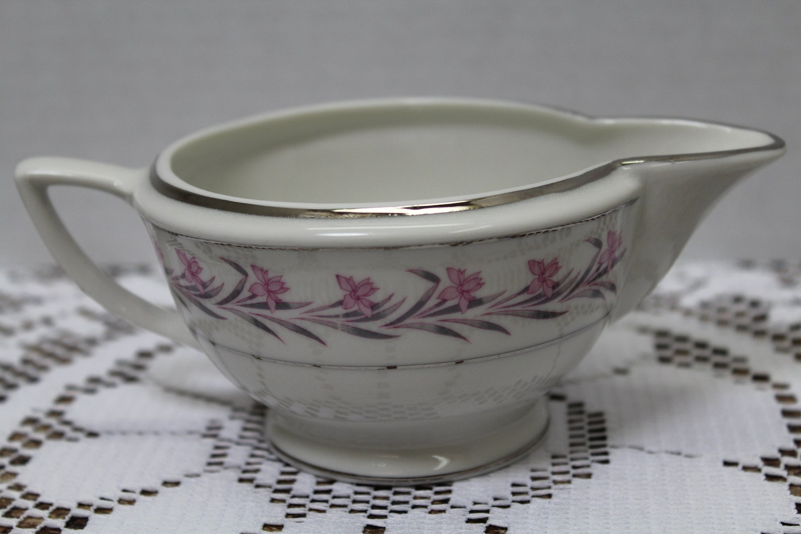 Vintage Royal Jackson, Creamer, Romance Pattern, Fine China, Platinum ...