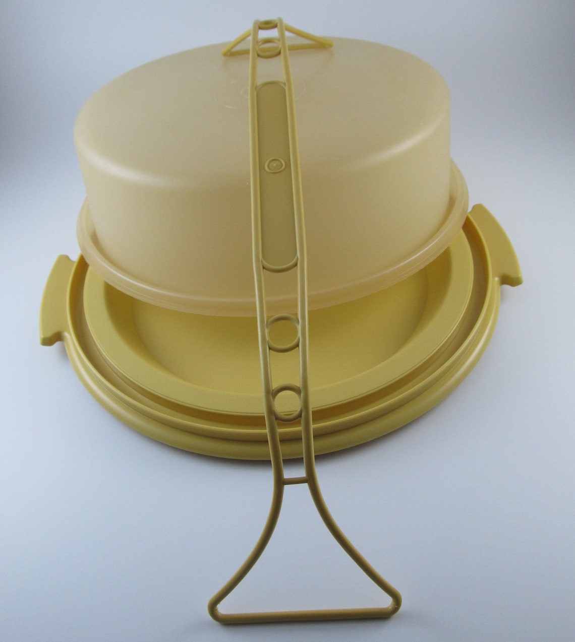 Vintage Tupperware Cake Pie Carrier Taker 719-4 Round Harvest | Etsy