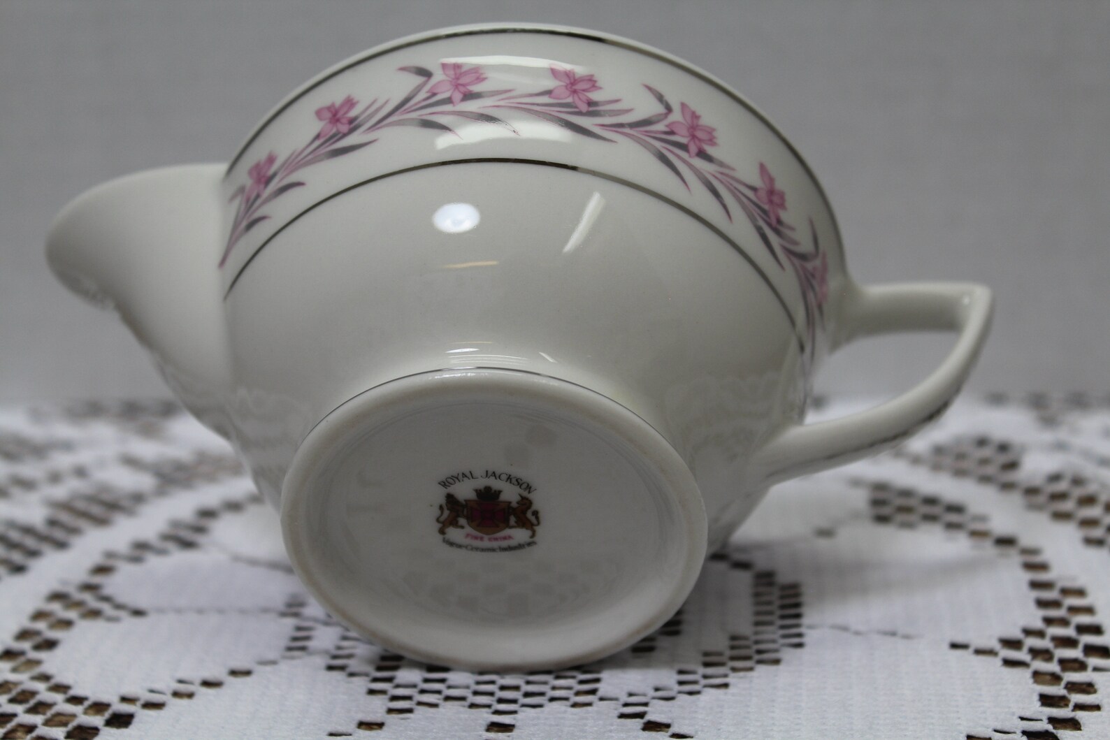 Vintage Royal Jackson, Creamer, Romance Pattern, Fine China, Platinum ...