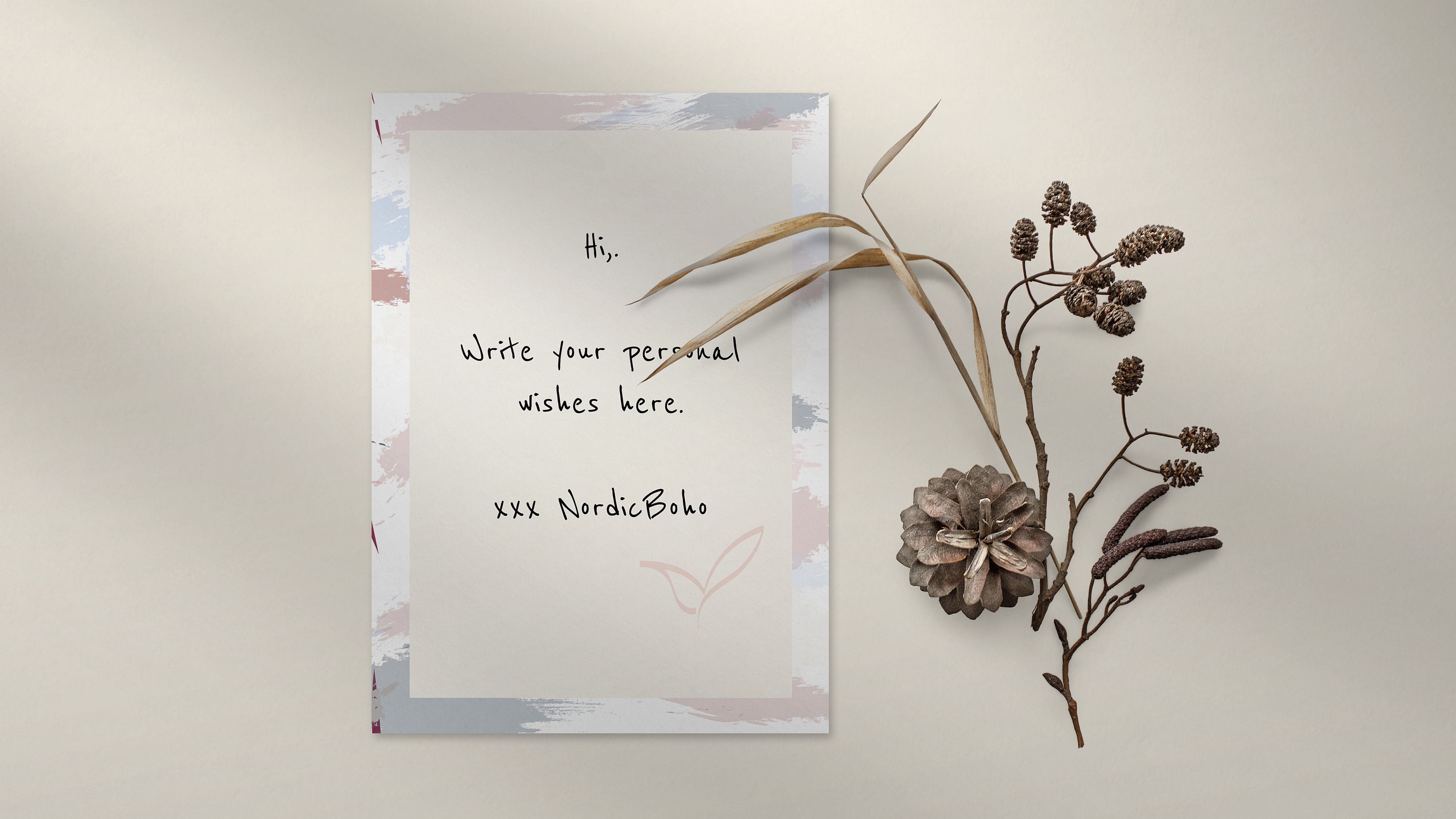 Printable Birthday Card Boho Digital Print Editable Personalised - Etsy