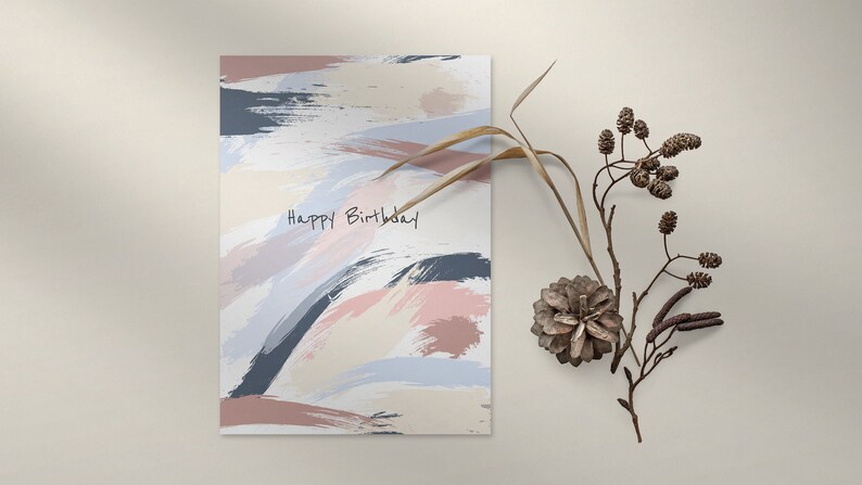 Printable Birthday Card Boho Digital Print Editable Personalised - Etsy