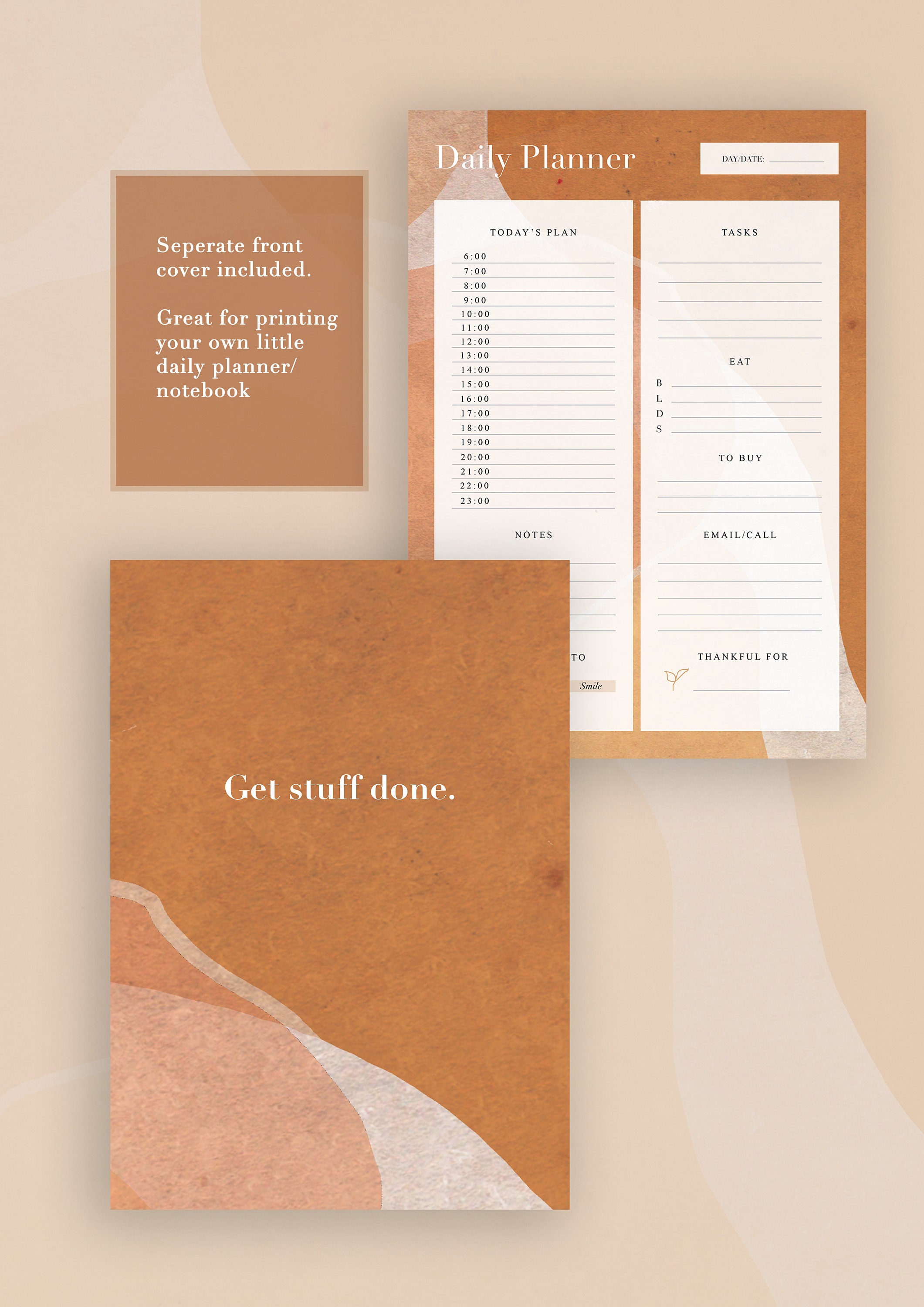 Printable Daily Planner Boho Digital Print - Etsy