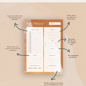Printable Daily Planner Boho Digital Print | Etsy
