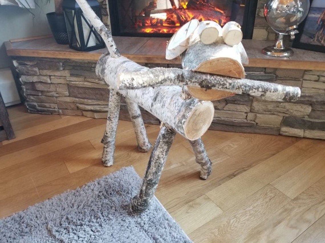 Rustic Decor Authentic Birch Dog - Etsy
