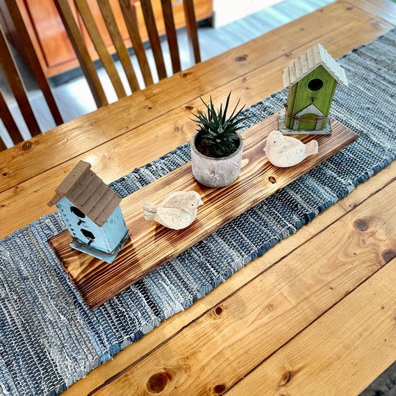 Rustic wood runner tray store