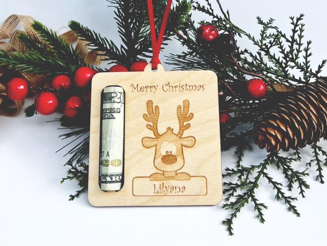 Personalized Christmas Money Holder Ornament Gift Tag, Custom Money ...