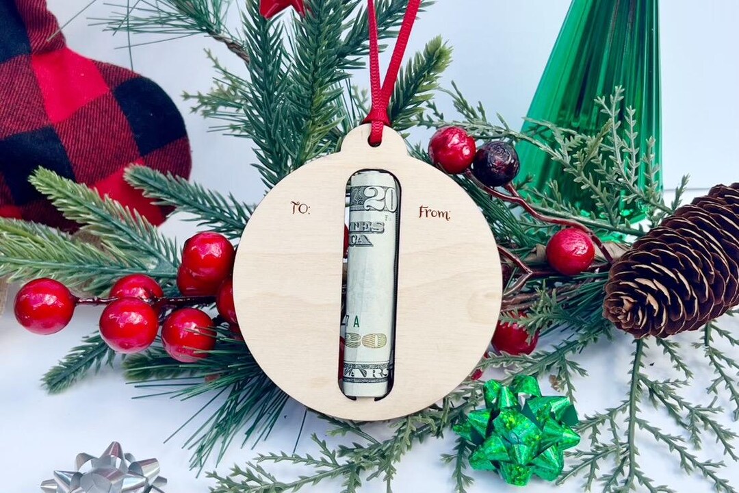Christmas Money Holder Ornament Gift Tag, Custom Money Holder, Cash ...