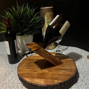 Balancing Wine Bottle Holder- Wine Bottle Display - Etsy