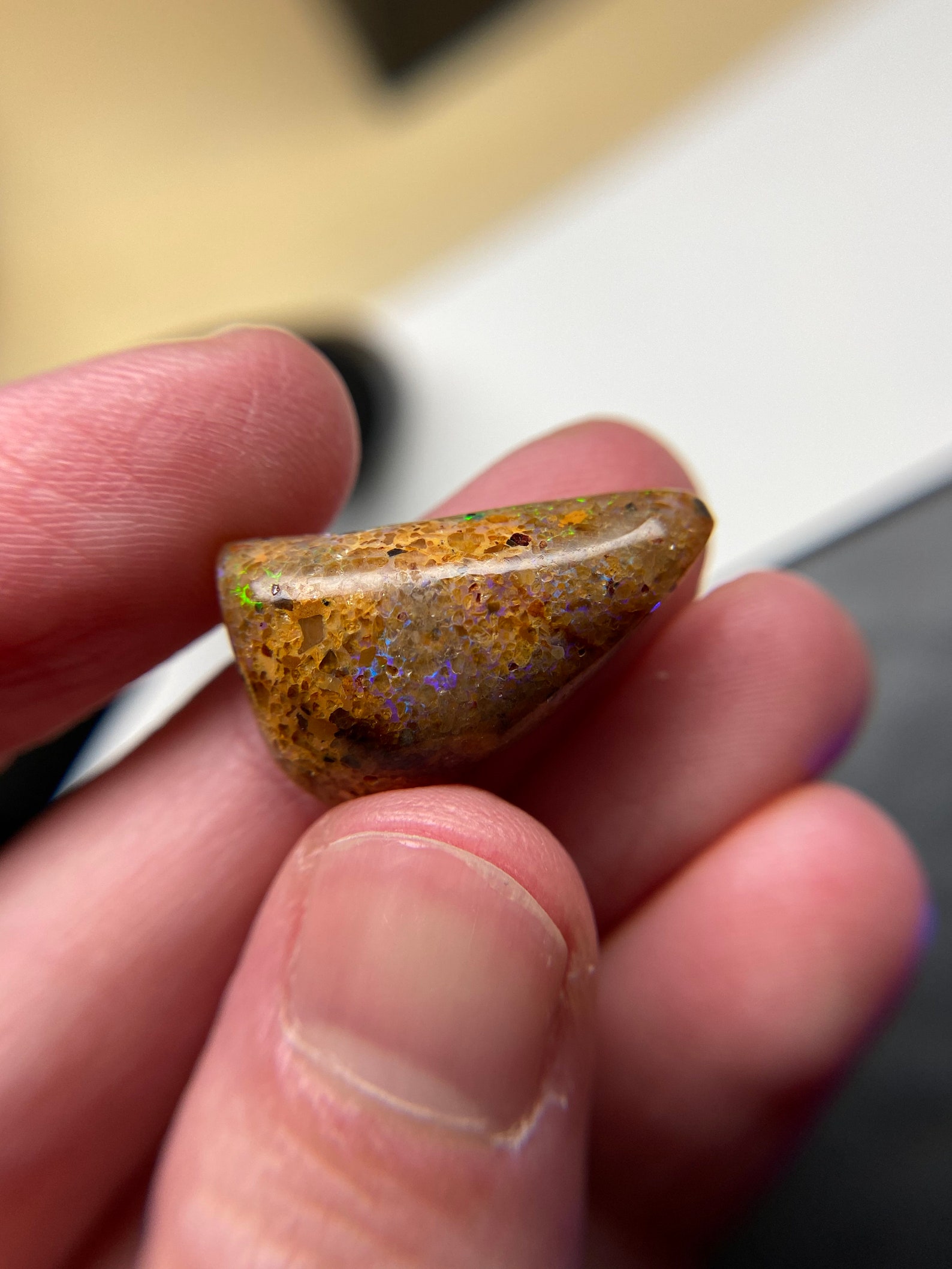 10.5 Ct. Louisiana Opal Freeform Cabochon Multicolor Flash - Etsy UK