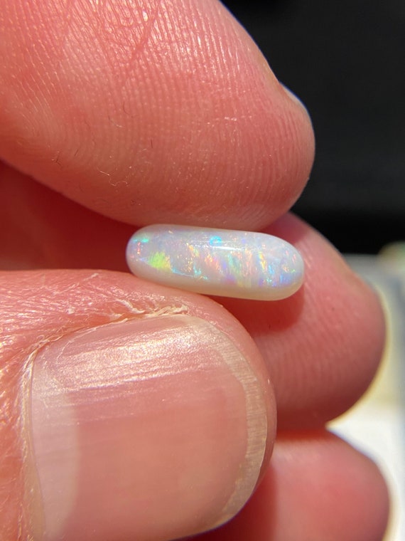 0.75 Ct Natural Australian Solid White Opal Elongated Oval - Etsy