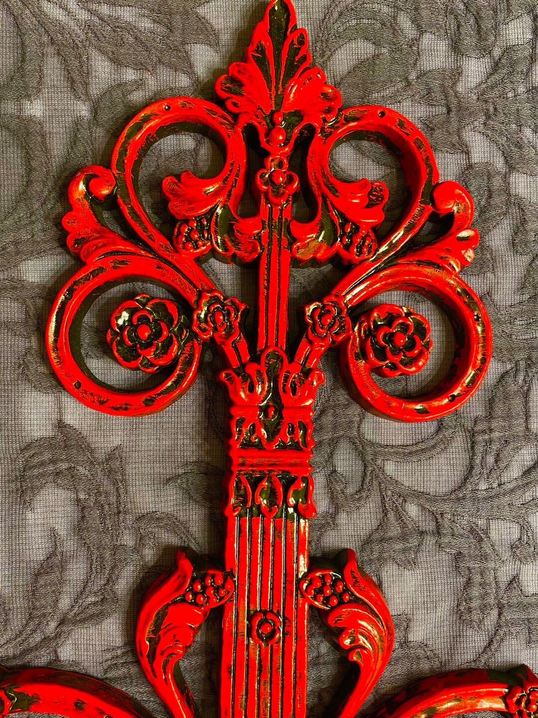 Vintage Gothic Romantic Victorian Baroque Red Black 1 Candle - Etsy