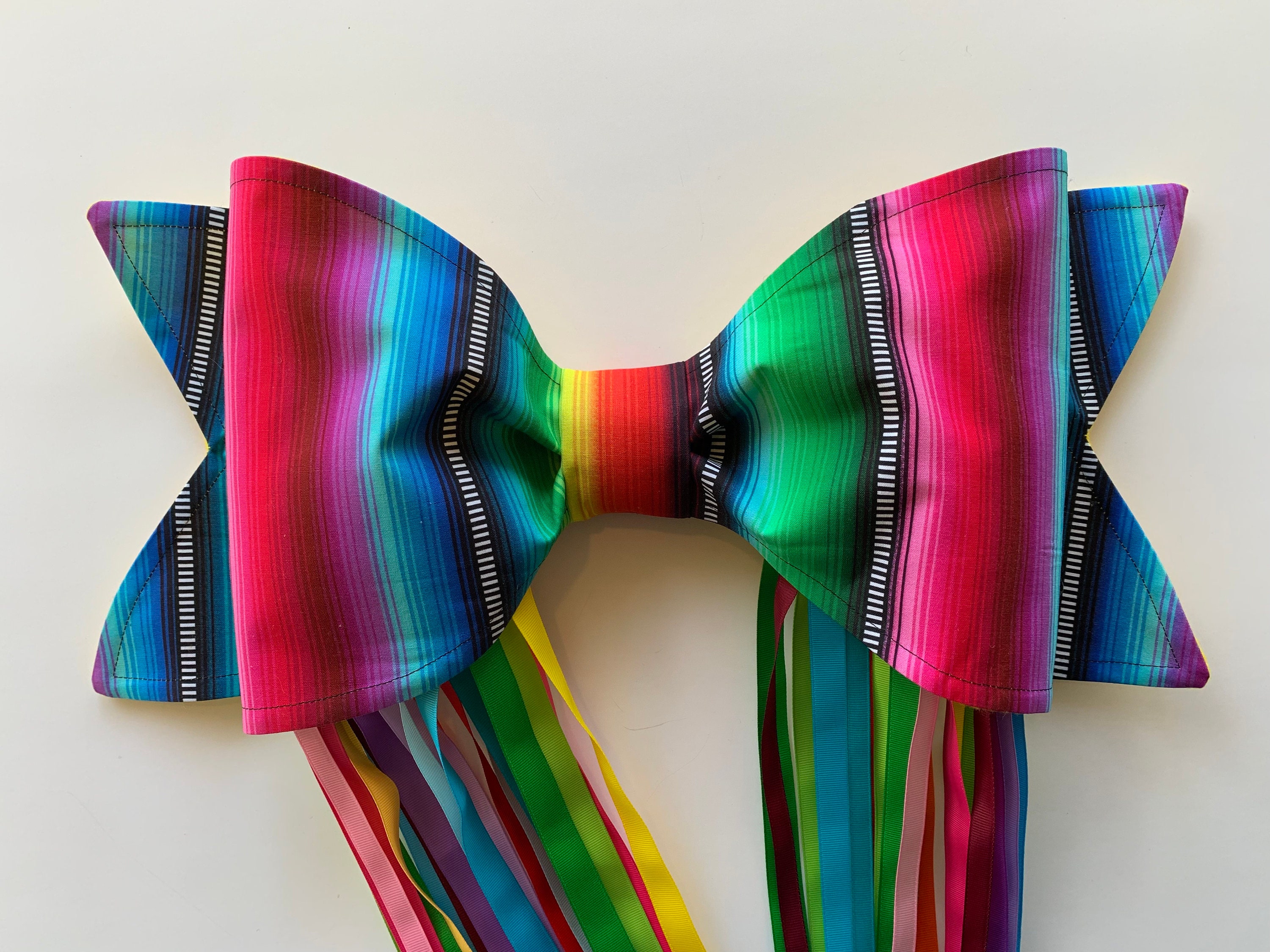 Jumbo Fiesta Fabric Bow With Wired Edges, Mexican Decor, Cinco De Mayo ...