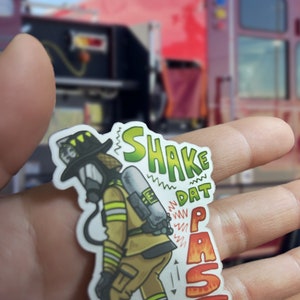 Firefighter Sticker 2 X 2.5 shake Dat Pass Indoor - Etsy