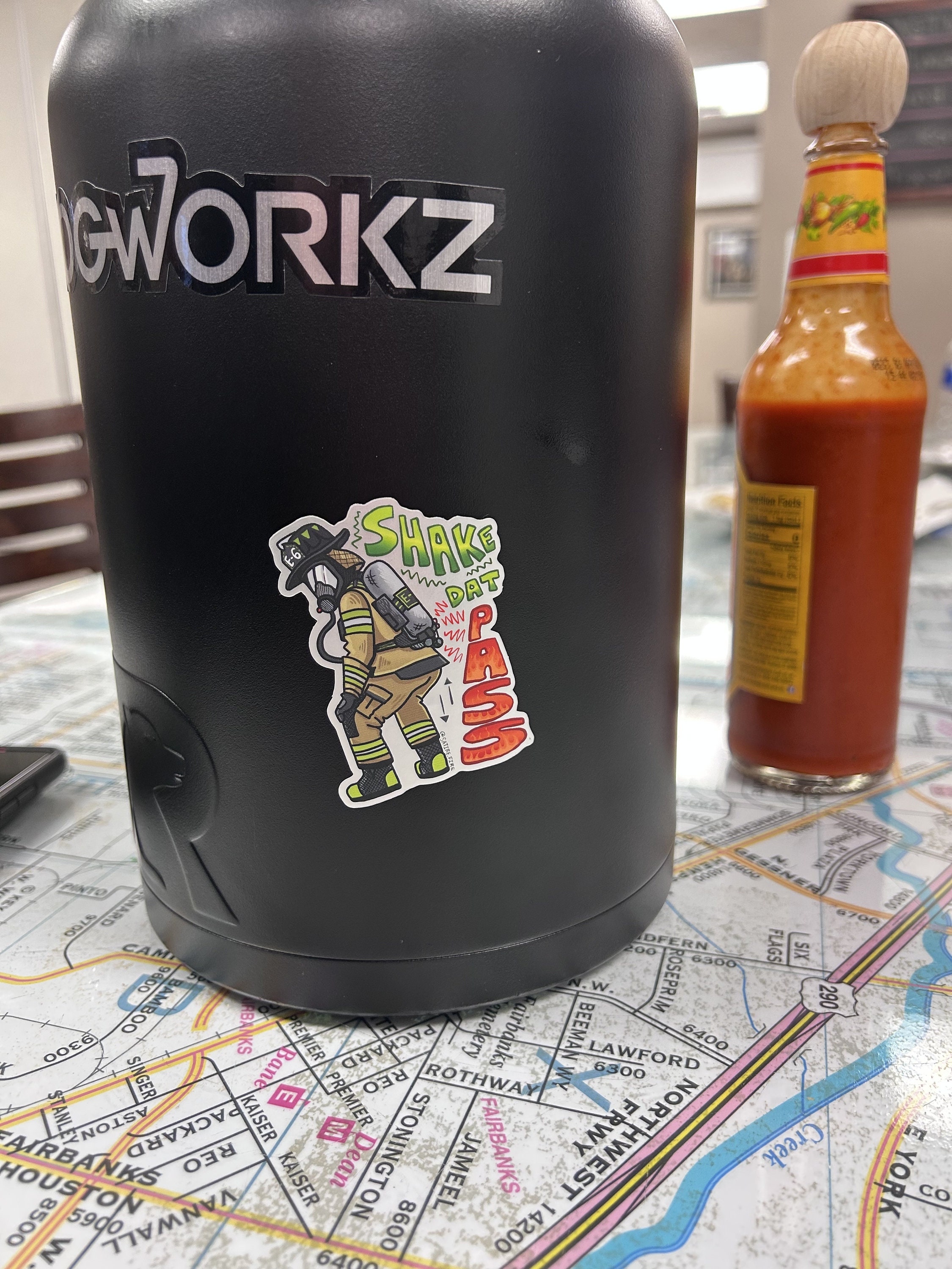 Firefighter Sticker 2 X 2.5 shake Dat Pass Indoor or Outdoor Reflective ...