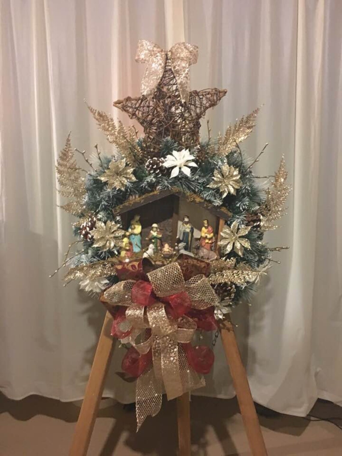 Nativity Scene Wreath, Nativity Wreath, Christmas Nativity Wreath ...