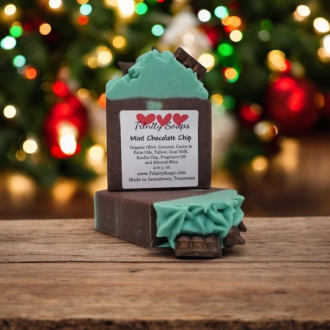 Mint Chocolate Chip, Goat Milk, Tallow Soap Bar, Organic Oils Artisan ...