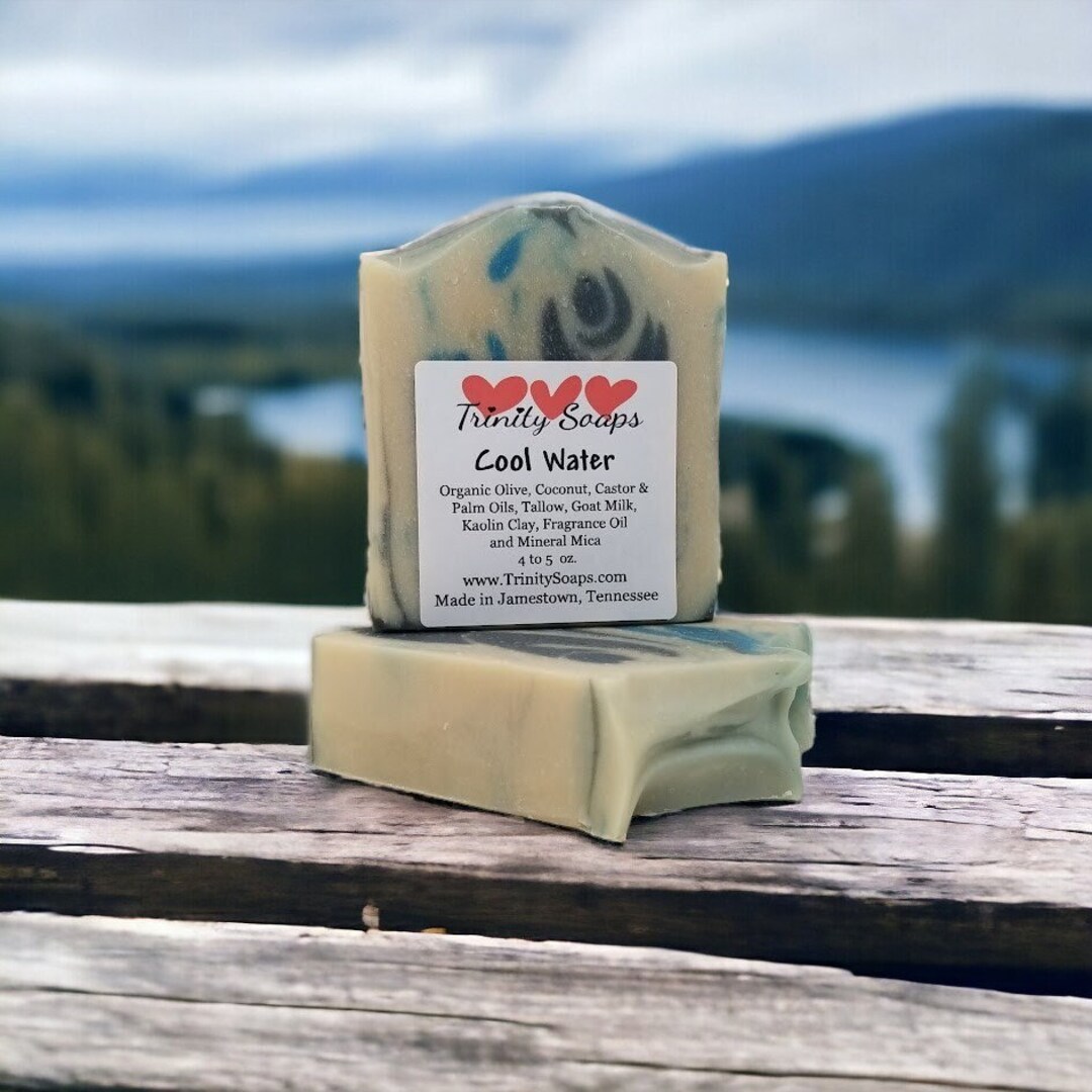 Cool Water: Tallow Soap With Goat Milk, Handmade Natural Bar, Infused ...