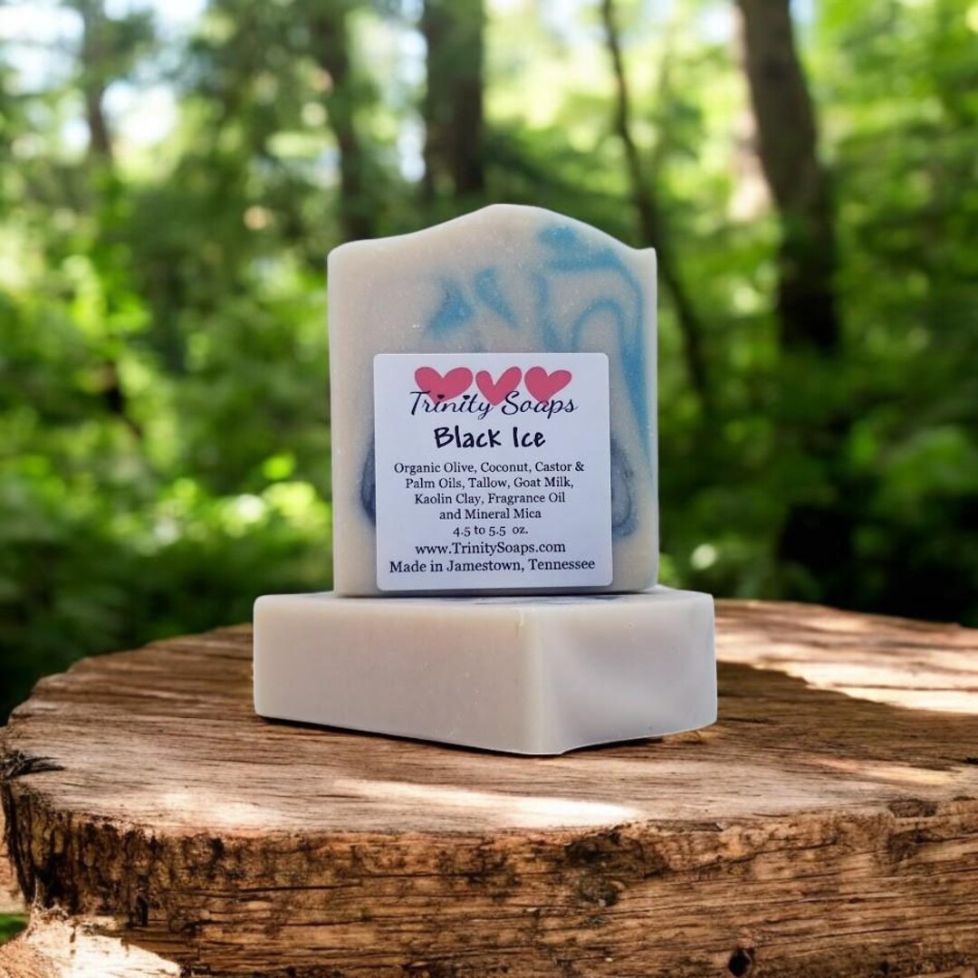 Black Ice: Tallow Soap With Goat Milk, Handmade Natural Bar, Infused ...