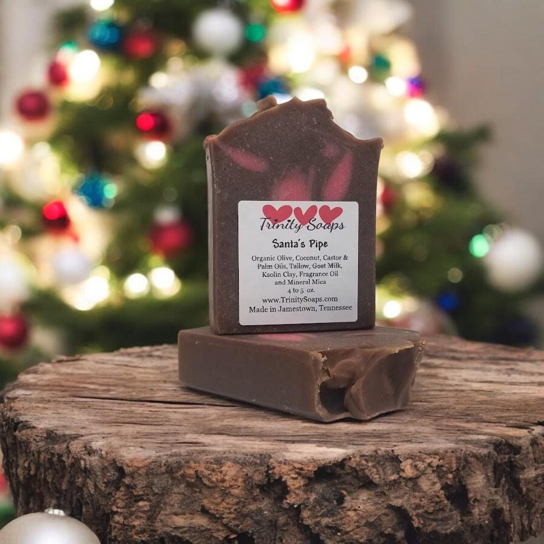 Santa's Pipe Goat Milk & Tallow Soap Bar, Homemade Organic Artisan Hand ...