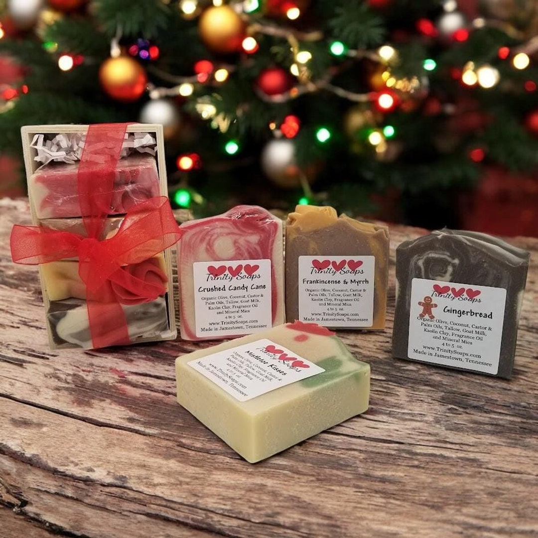 Christmas Gift Set, Goat Milk & Tallow Soap Bar, Homemade Organic Oils ...