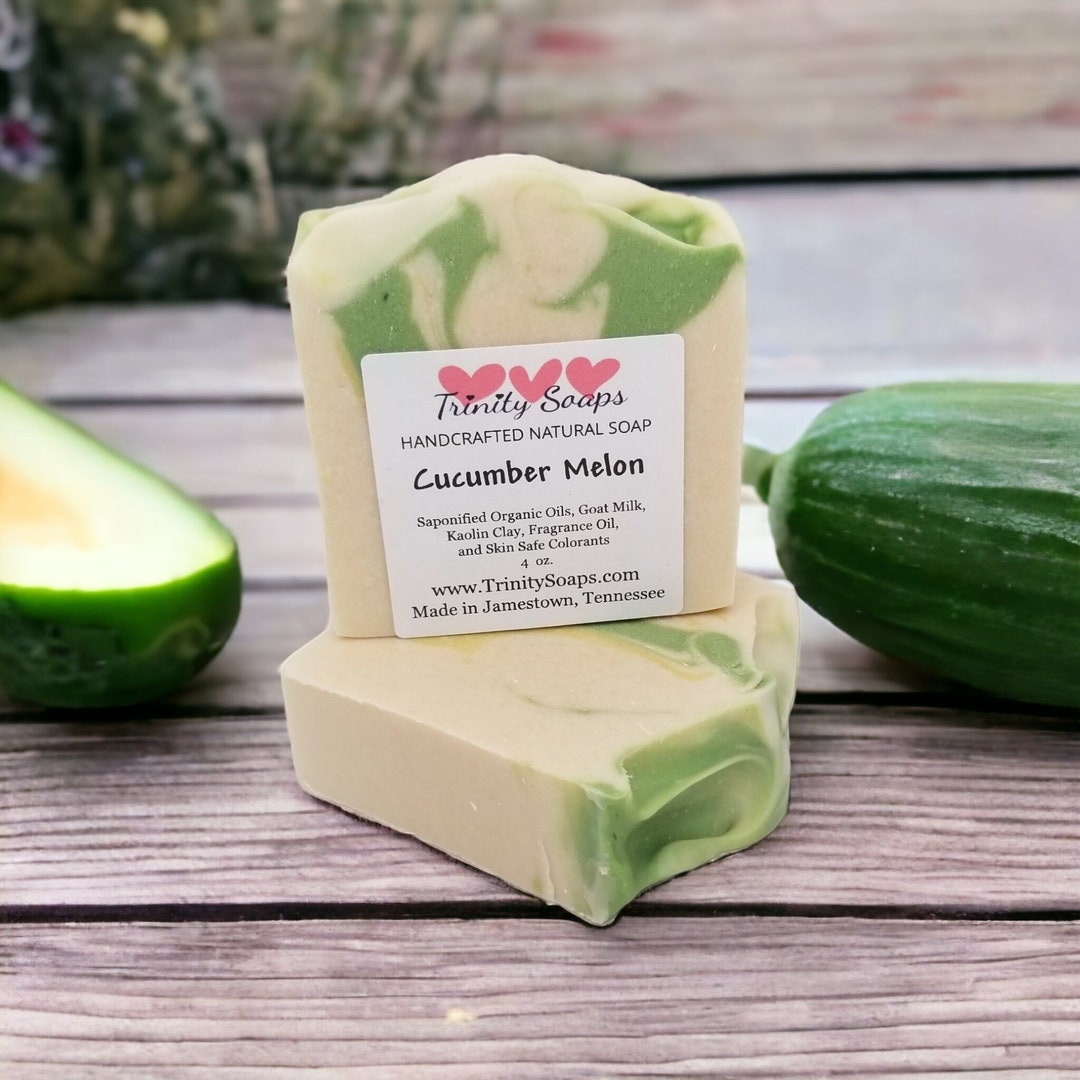 Cucumber and Melon Goat Milk Soap, Organic Oils, White Clay, Homemade ...