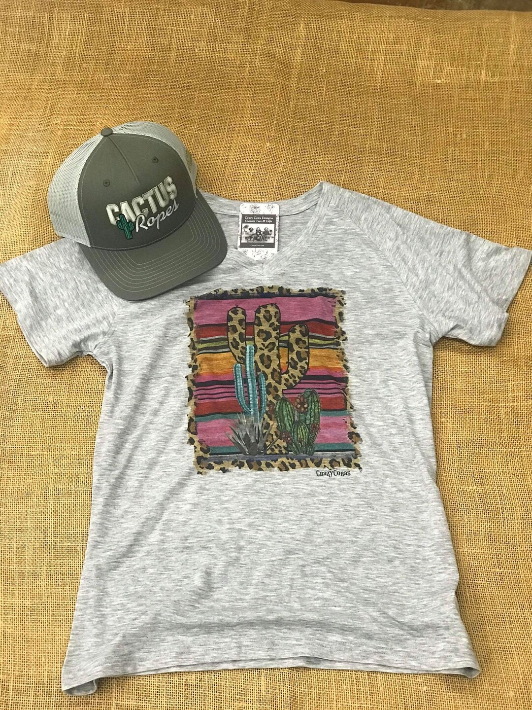 Serape & Cheetah Cactus, Graphic Tee or Apron, Southwestern, Western ...