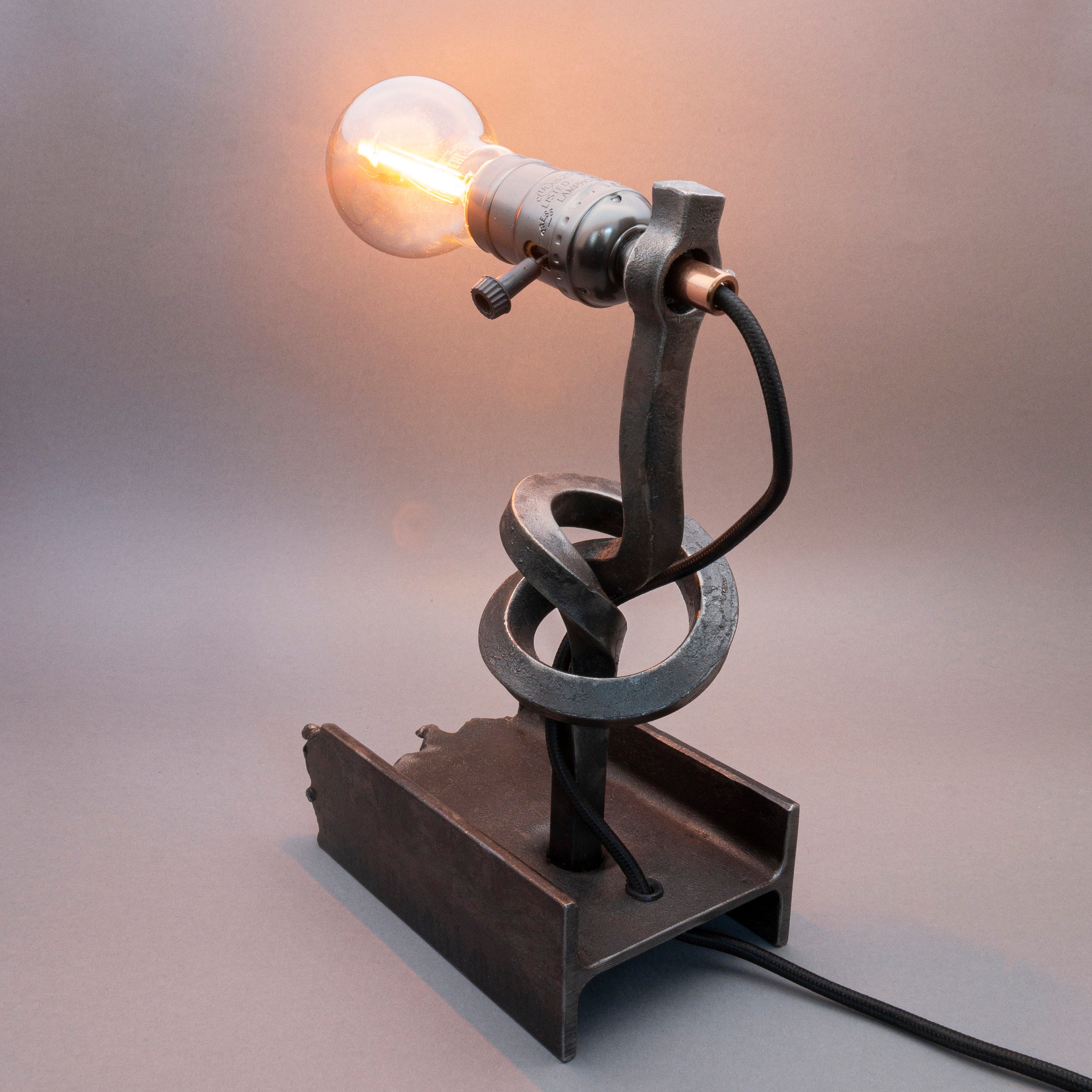 Unique Forged Steel Table Lamp, Knot 01 - Etsy
