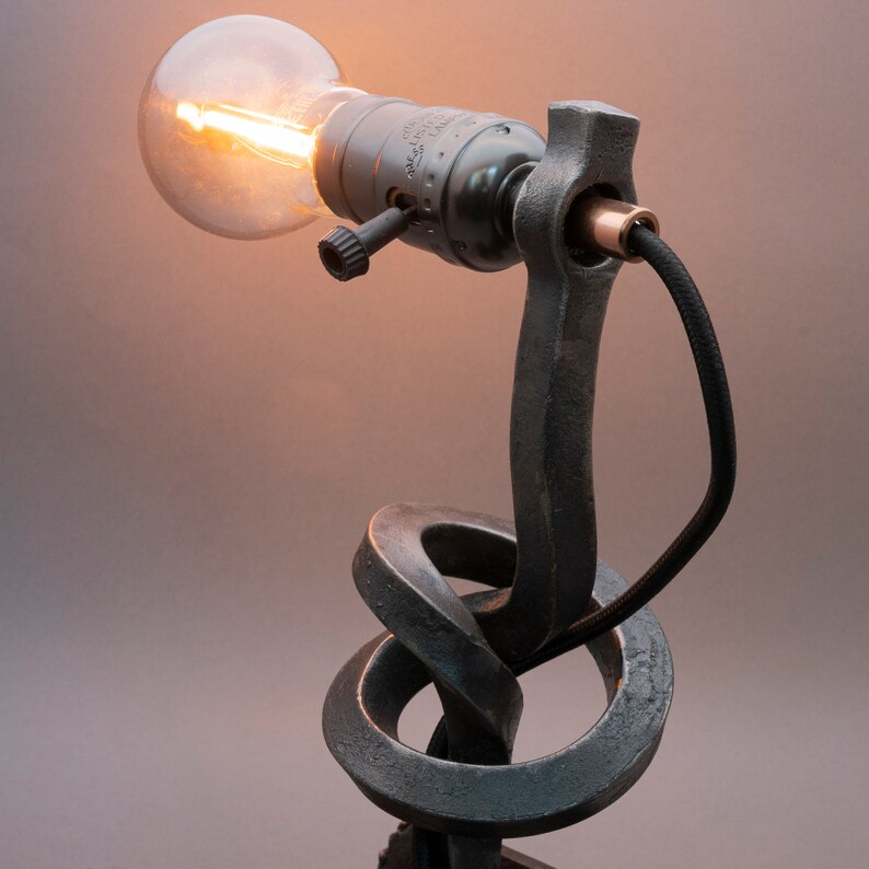 Unique Forged Steel Table Lamp, Knot 01 - Etsy