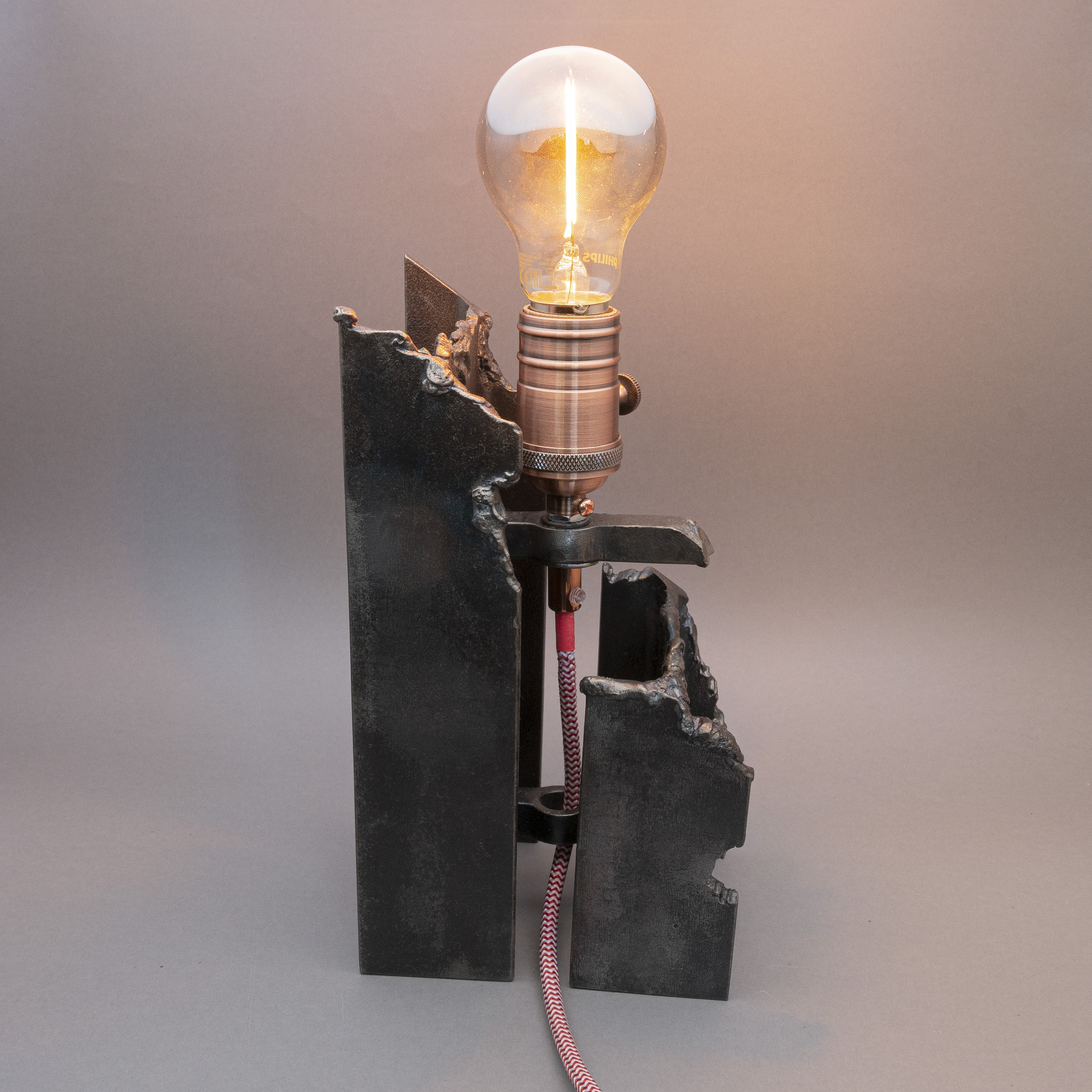 Unique Steel Table Lamp, Two Towers 01 - Etsy