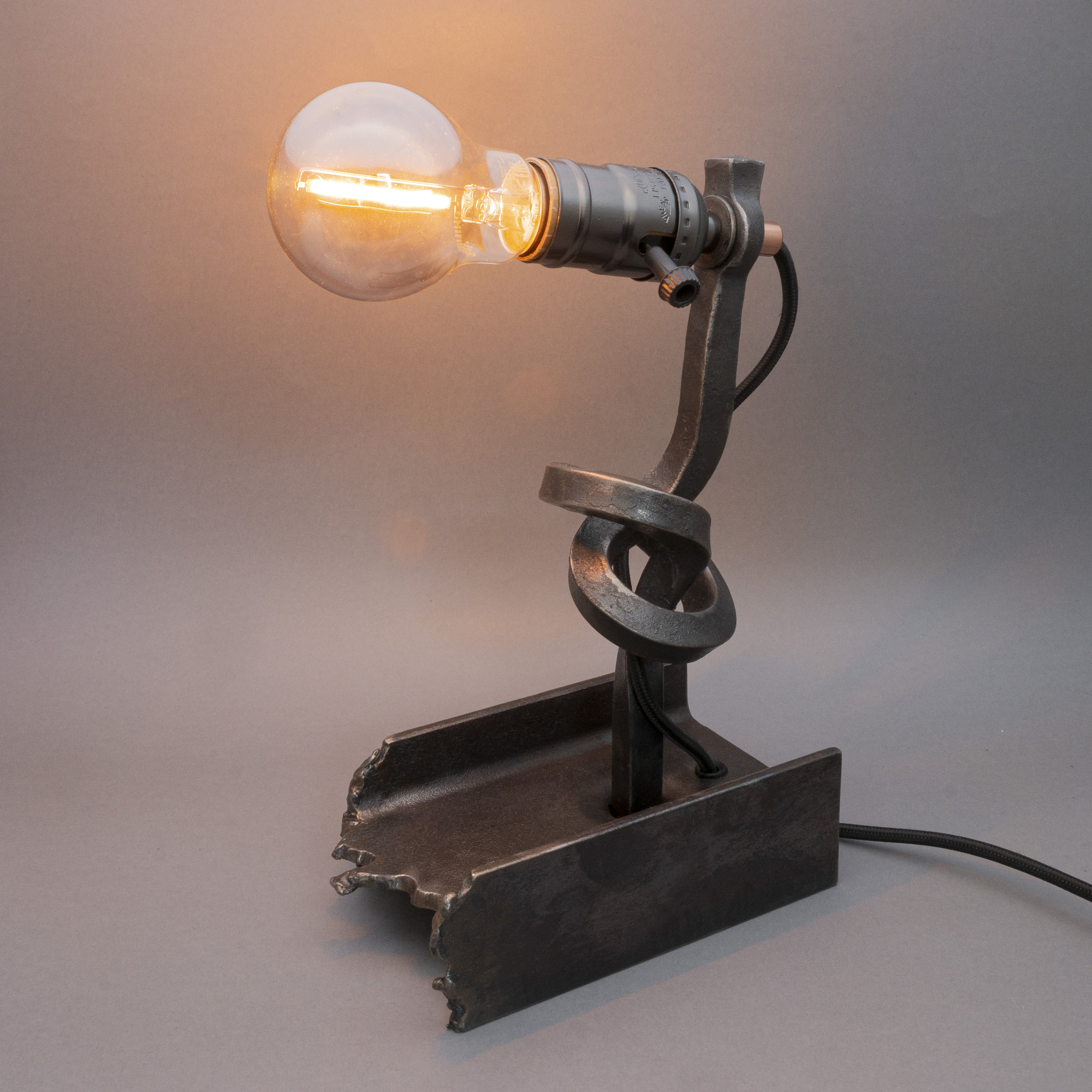 Unique Forged Steel Table Lamp, Knot 01 - Etsy
