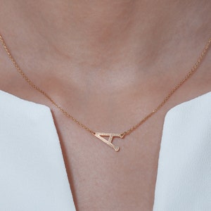 Initial Necklace Letter A Necklace Personalized Necklace - Etsy