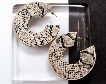 Snake Skin Hoops - Etsy