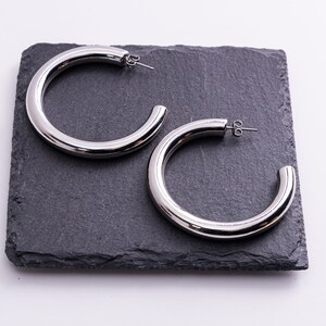 Statement Hoop Earrings, Gold Dipped Open Hoops, Large Silver Hoops ...