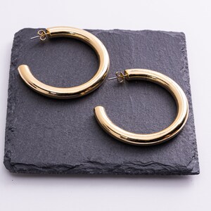 Statement Hoop Earrings, Gold Dipped Open Hoops, Large Silver Hoops ...